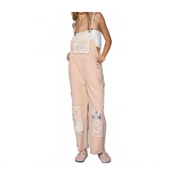 POL | Jeans | New Pol Crochet Patchwork Detail Casual Denim Overalls In ...
